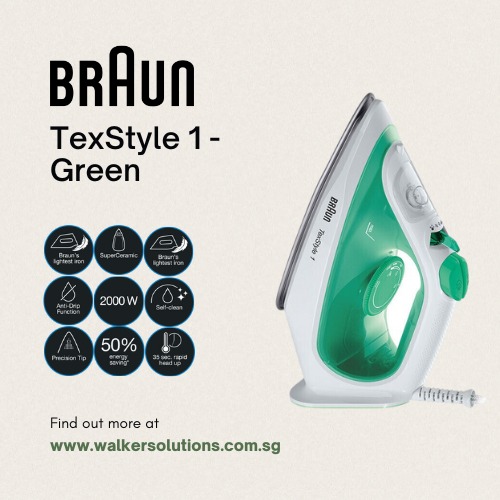 BRAUN TexStyle 1 Irons - Green, TV & Home Appliances, Irons & Steamers ...