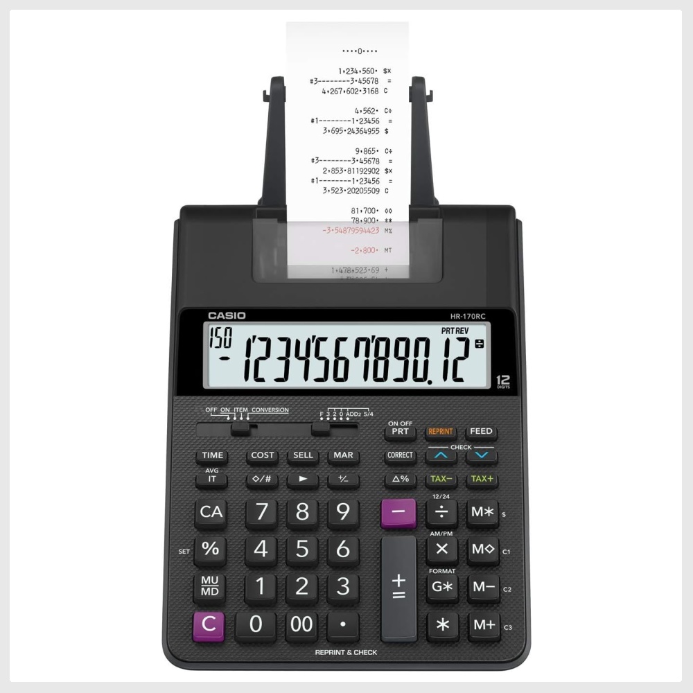 Casio HR-170RC Plus, Min-Desktop Printing Calculator (New Version of ...