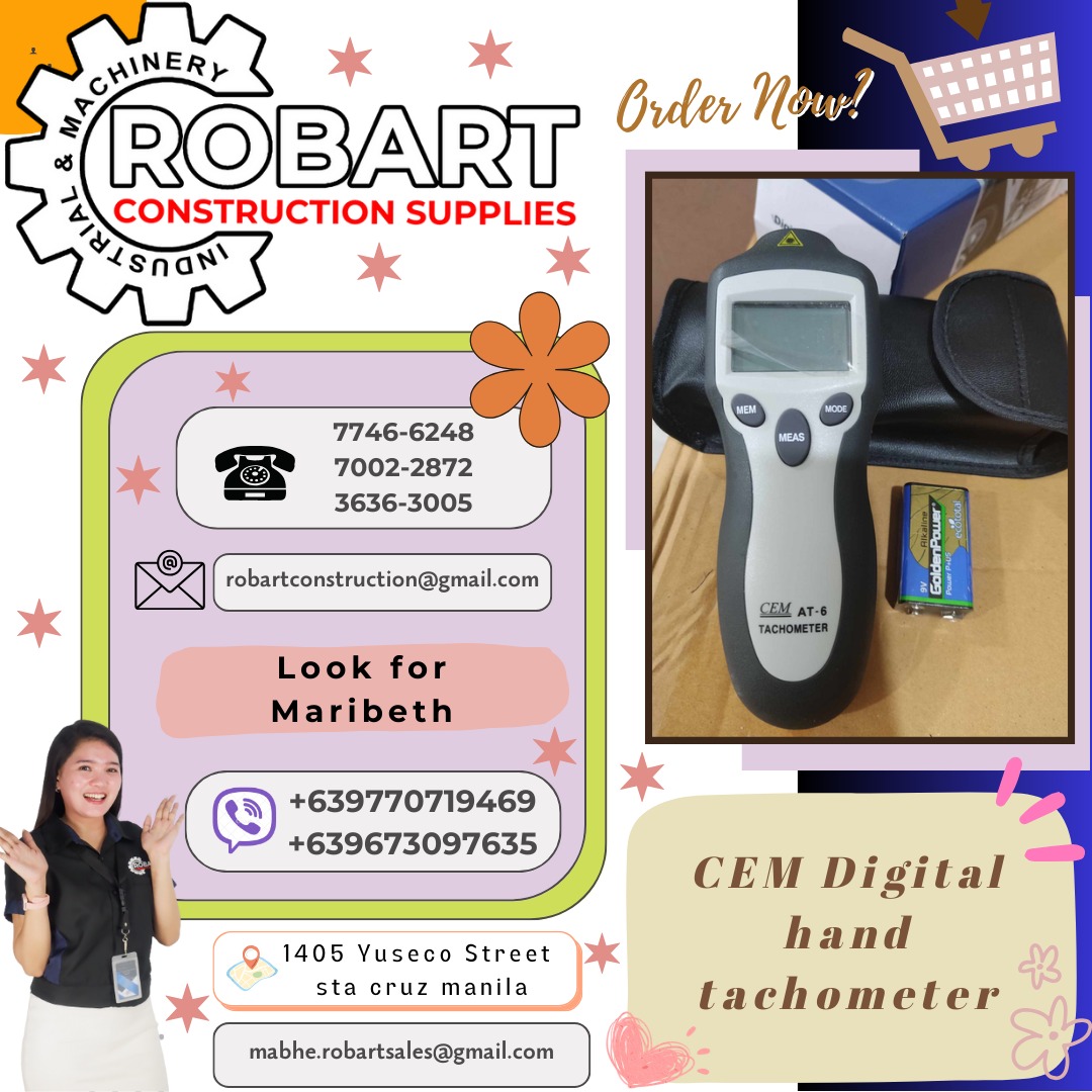CEM Digital hand tachometer, Commercial & Industrial, Construction ...
