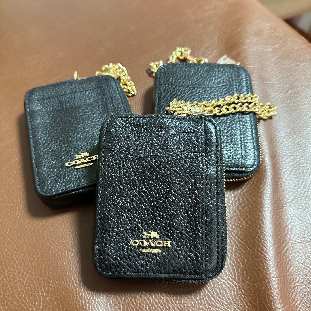 Coach Chain Card Holder, Women's Fashion, Bags & Wallets, Wallets ...