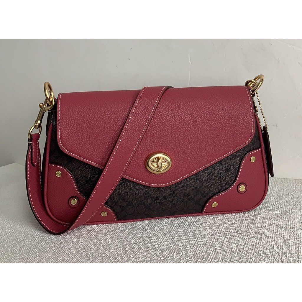 Coach Millie Shoulder Bag Pink, Barang Mewah, Tas & Dompet di Carousell