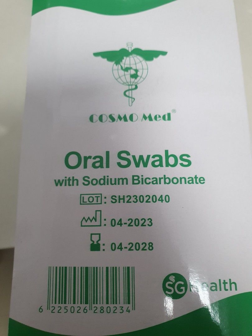 Cosmo Med Oral Swab Stick With Sodium Bicarbonate 16cm 100pc/box ...