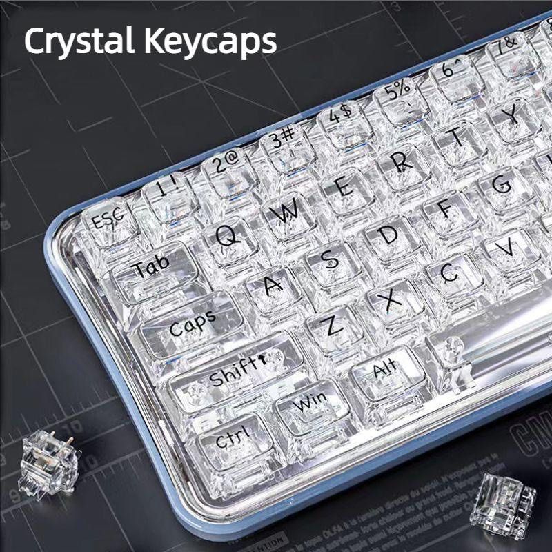 Crystal keycap set transparent white: 132 keycaps, Computers & Tech ...