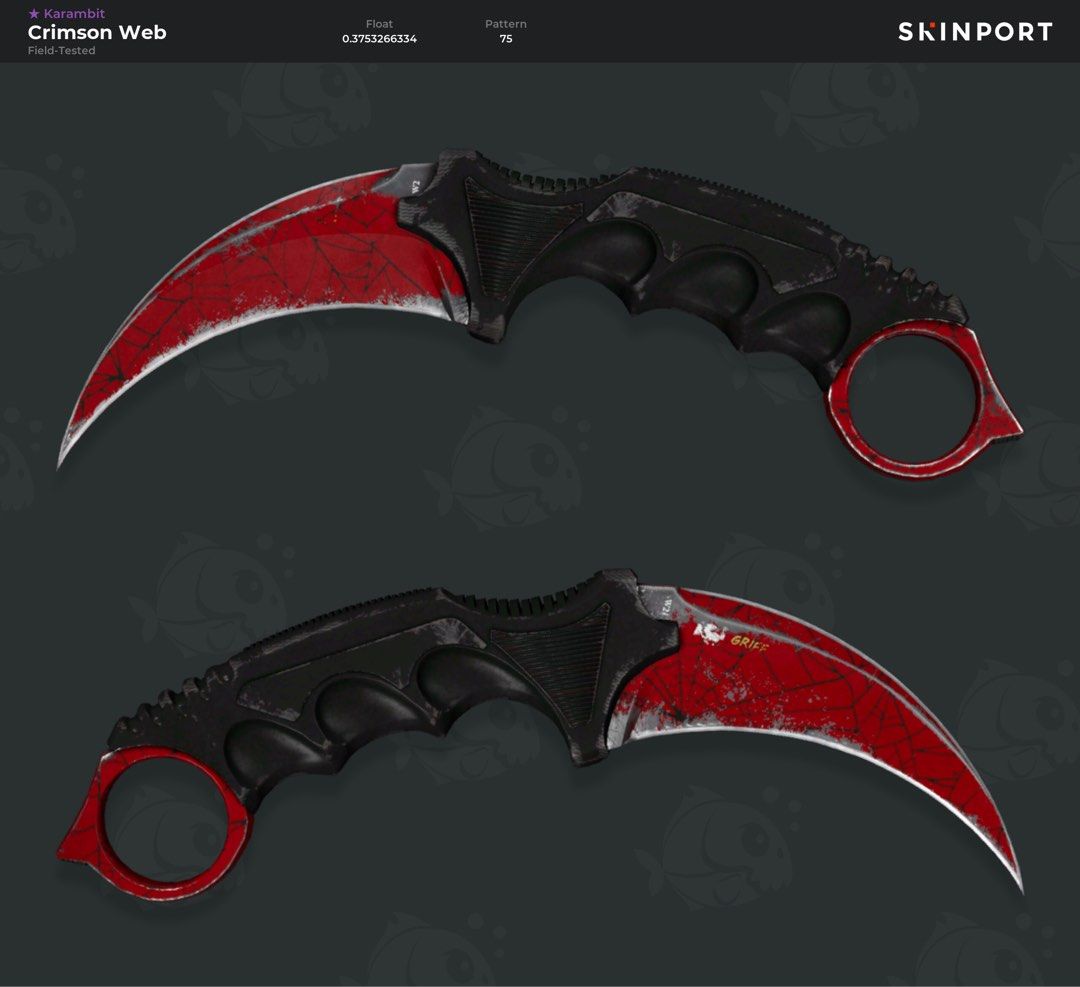 Auction CS2 CSGO Crimson Web Karambit FT, Video Gaming, Gaming ...
