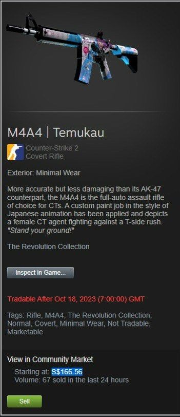 CSGO CS2 M4A4 | Temukau MW, Hobbies & Toys, Toys & Games on Carousell