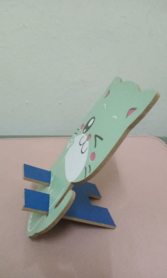 Cute cat wooden phone holder, Mobile Phones & Gadgets, Mobile & Gadget ...