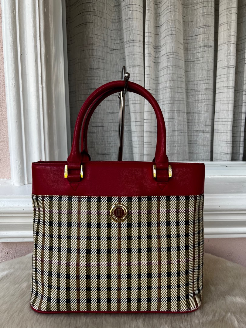 Daks London Plaid Leather Shoulder in Plaid Green and Red, Women's ...