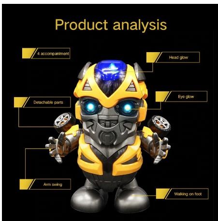 Dance Bumblebee Man Action Figure Toy LED Flashlight with Sound ...