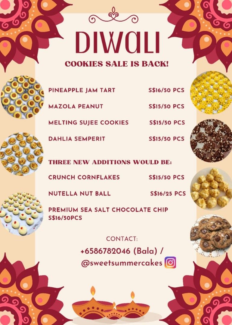 Deepavali Cookies, Food & Drinks, Homemade Bakes on Carousell