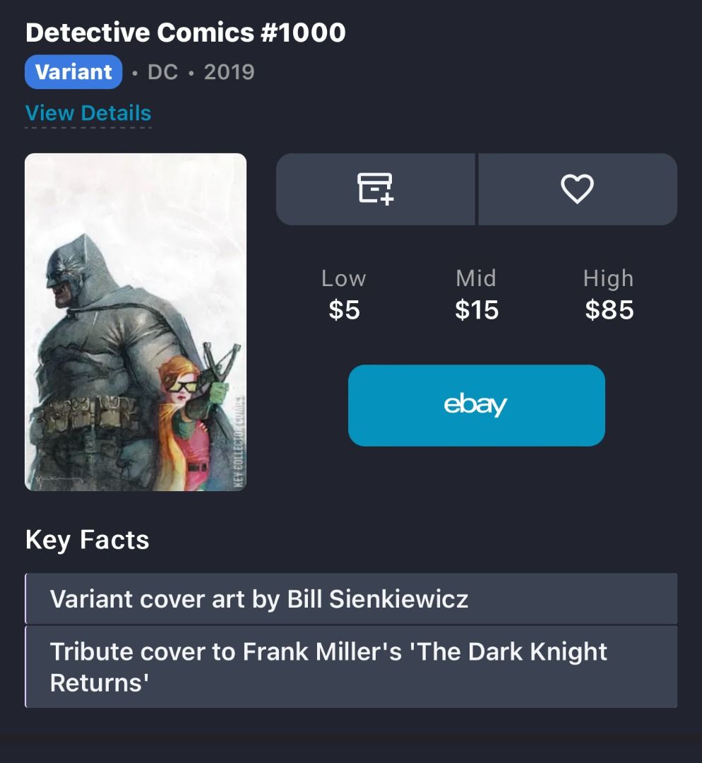 Detective Comics 1000 - Bill Sienkiewicz Dark Knight Returns (Frank ...