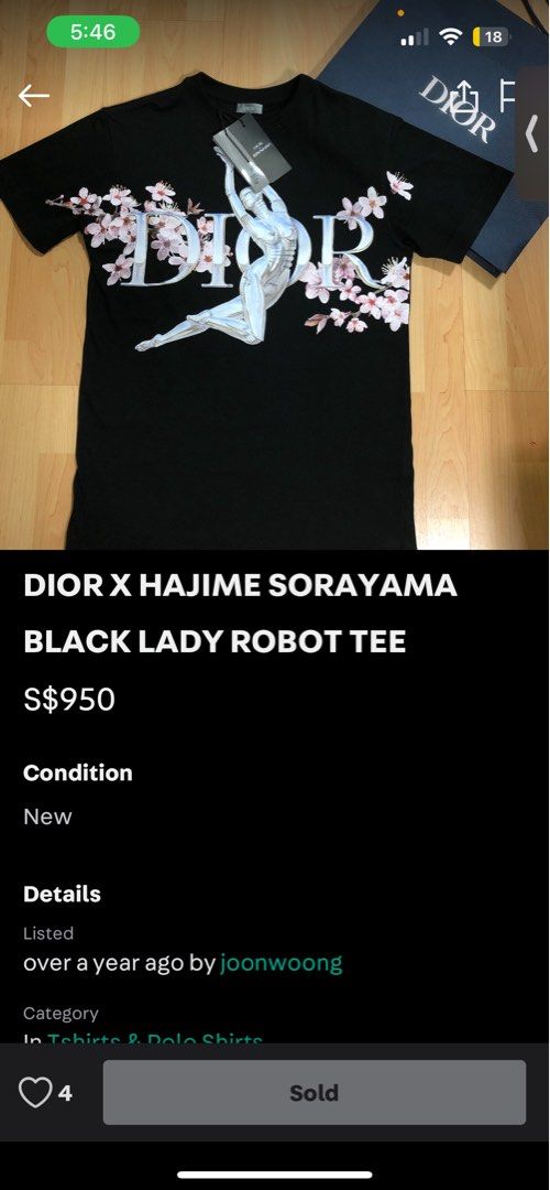 DIOR X HAJIME SORAYAMA WHITE LADY ROBOT TEE, Men's Fashion, Tops & Sets ...