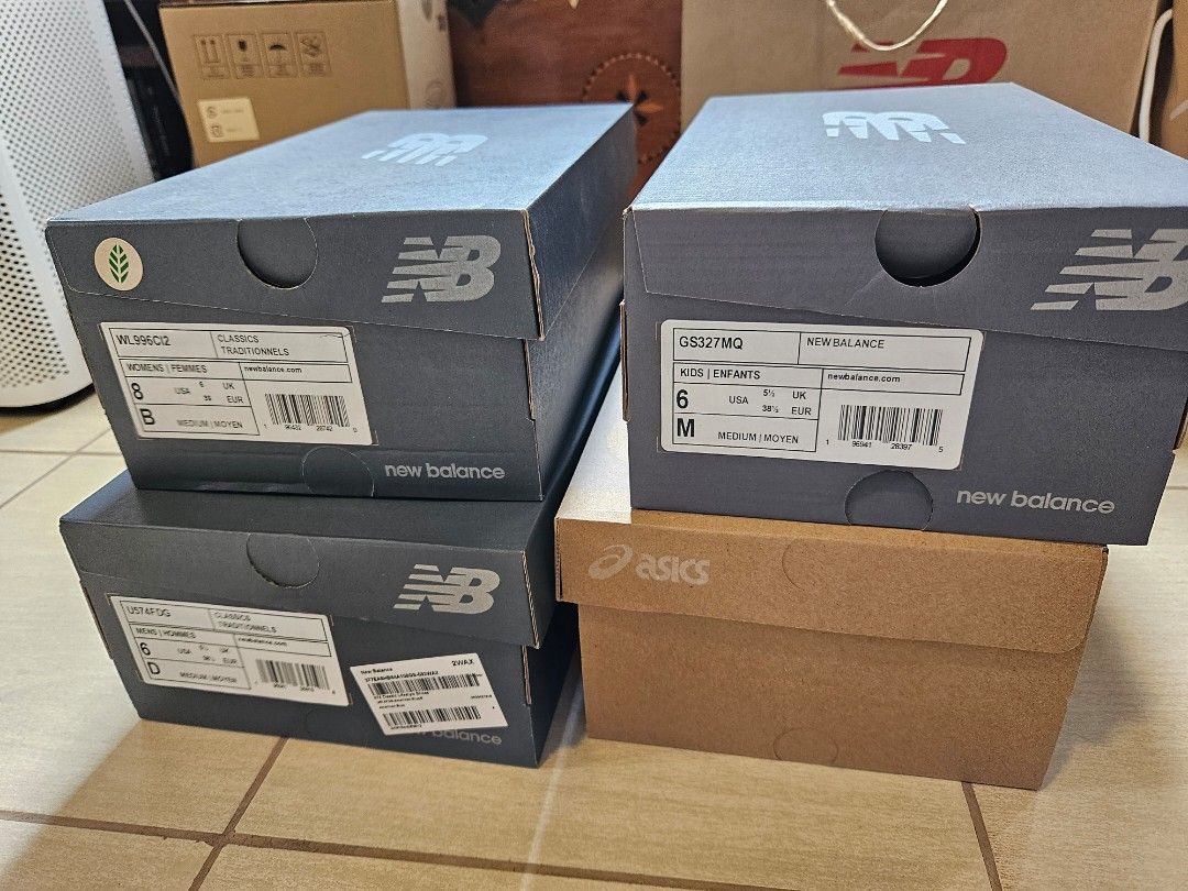 3 Pcs EMPTY Shoe Boxes | New Balance, Asics, Furniture & Home Living ...