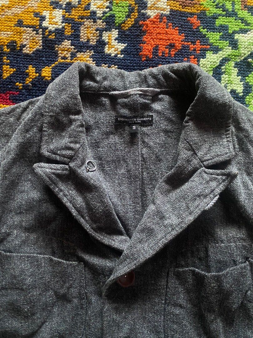 Engineered Garments Wool Grey Bedford Jacket, Men's Fashion, Activewear ...