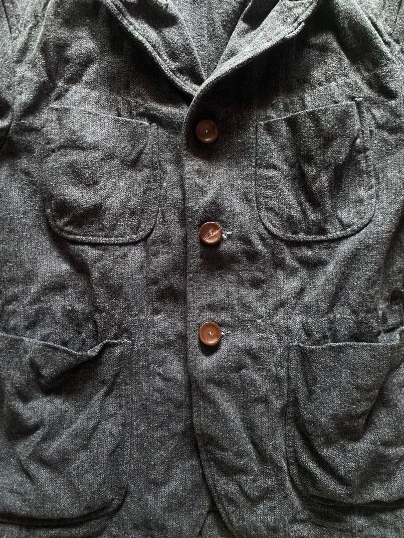 Engineered Garments Wool Grey Bedford Jacket, Men's Fashion, Activewear ...