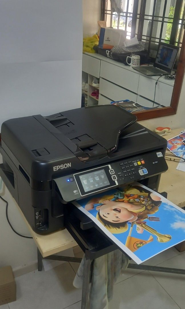 Epson A3 Printer WF 7611 (Can double side copy, scan & print)(Can copy ...