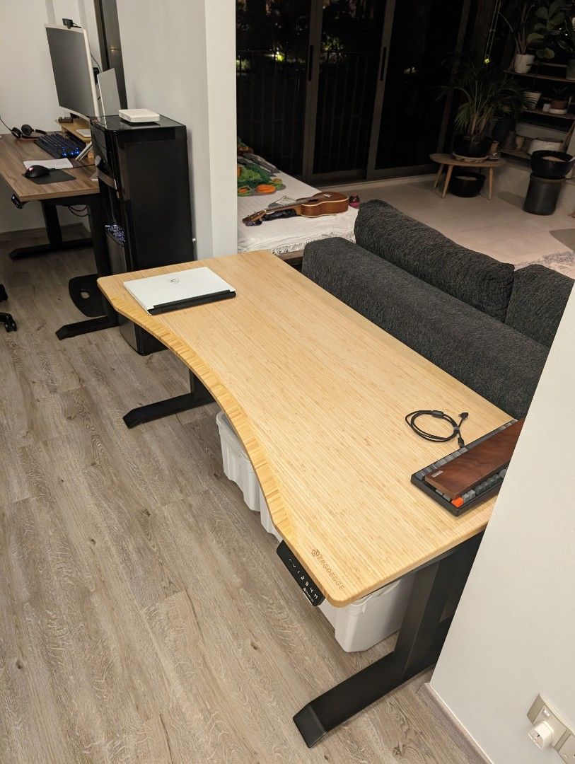 Everdesk+ adjustable desk in perfect condition 150 x 70 cm, Furniture ...