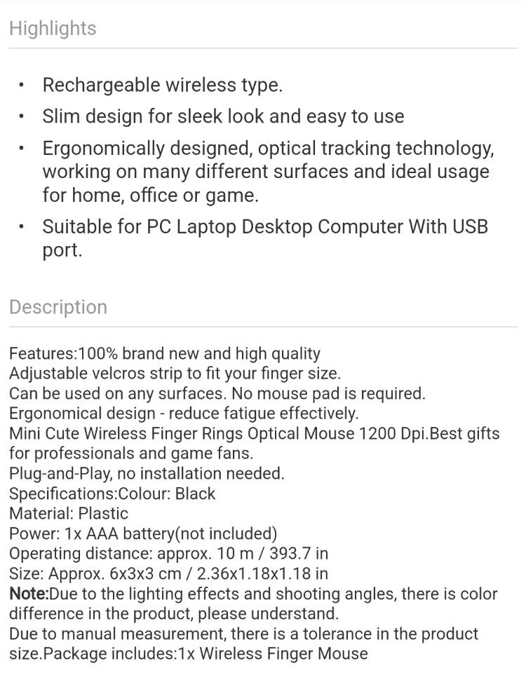 Finger mouse, Computers & Tech, Parts & Accessories, Mouse & Mousepads ...