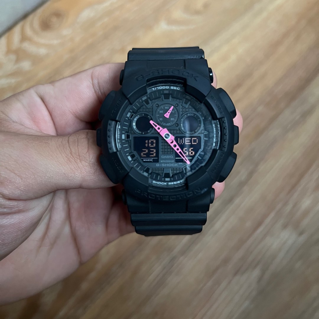 G Shock Black / Pink GA100-1A4, Men's Fashion, Watches & Accessories ...