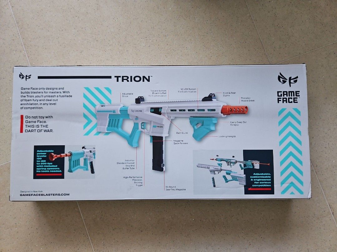 Game Face Trion dart blaster, Hobbies & Toys, Toys & Games on Carousell
