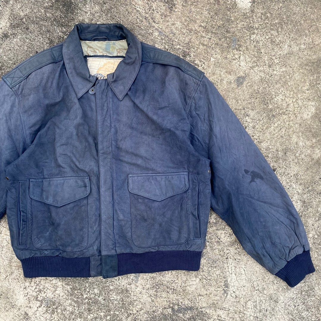 Global Identity Leather Bomber Jacket, Men's Fashion, Coats, Jackets ...