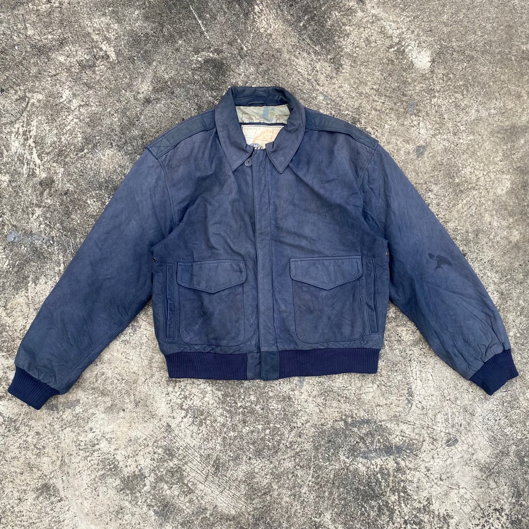 Global Identity Leather Bomber Jacket, Men's Fashion, Coats, Jackets ...