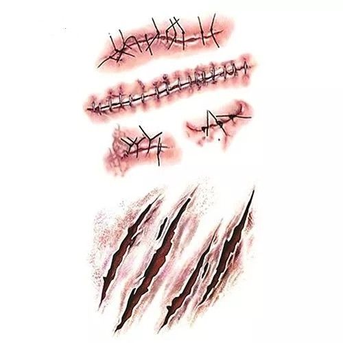 Halloween horror scar tattoo set fake temporary tattoo Halloween scar ...