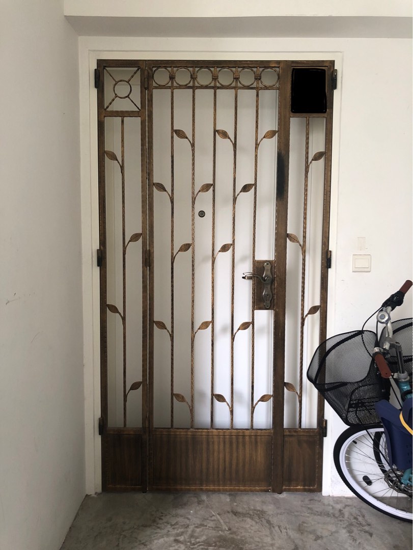 HDB BTO Iron Main Gate, Furniture & Home Living, Security & Locks ...
