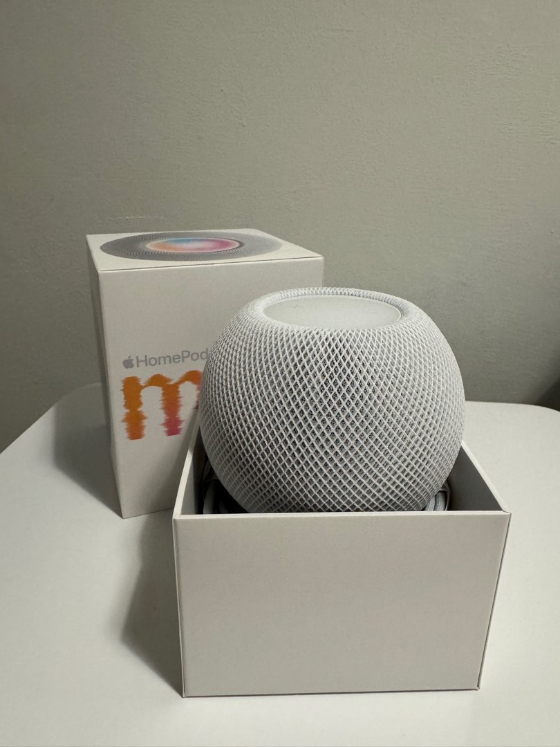 全新Home Pod Mini 白色, 音響器材, Soundbar、揚聲器、藍牙喇叭、耳擴 - Carousell