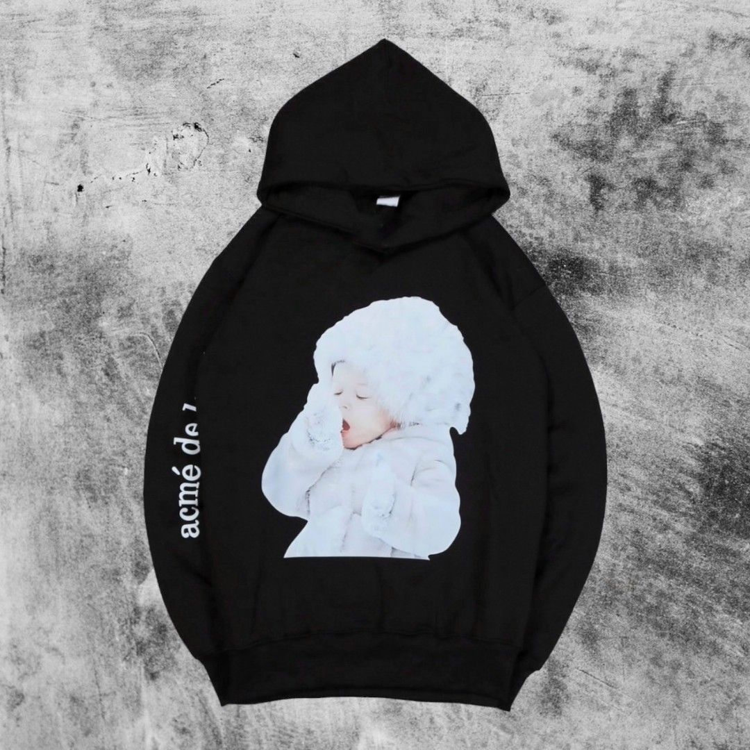 Hoodie ADLV Acme De La Vie Baby Face Hitam, Fesyen Pria, Pakaian , Baju ...