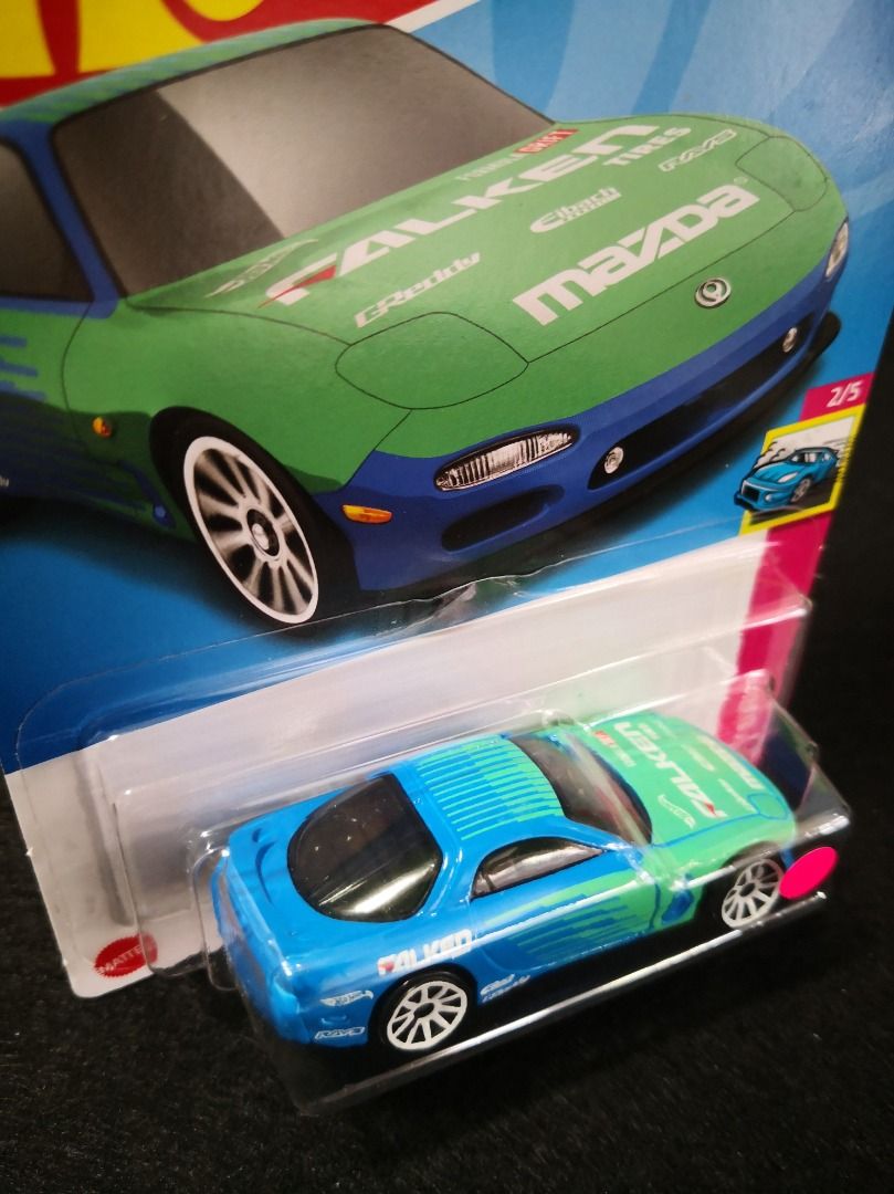 Hot Wheels 95 Mazda Rx-7 Falken Blue FD, Hobbies & Toys, Toys & Games ...