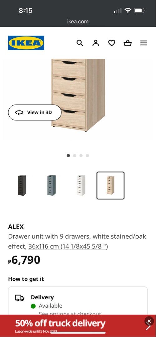 IKEA ALEX 9-drawer Unit, Furniture & Home Living, Furniture, Shelves ...