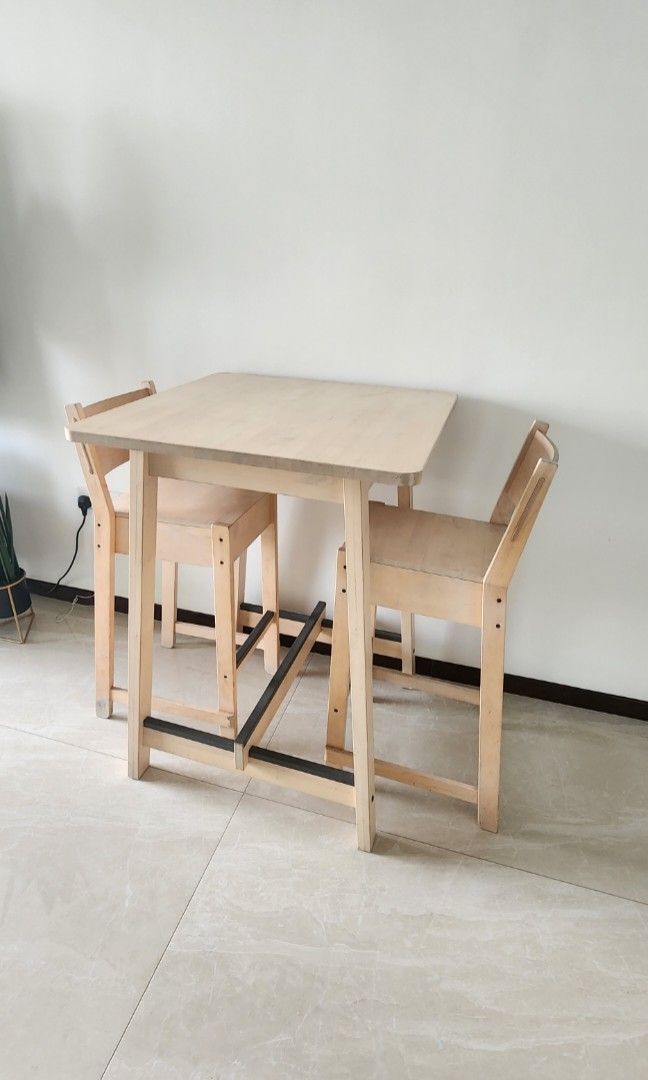 Ikea Norraker Bar table and chairs, Furniture & Home Living, Furniture, Tables & Sets on Carousell