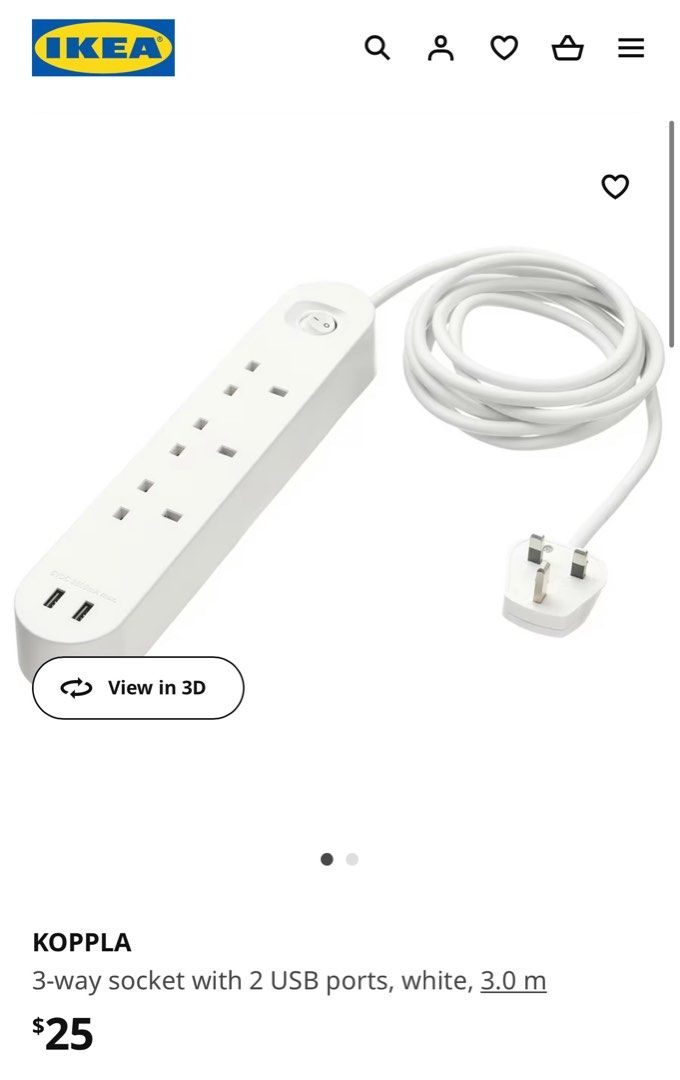 IKEA plug extension sockets x3, TV & Home Appliances, Electrical ...