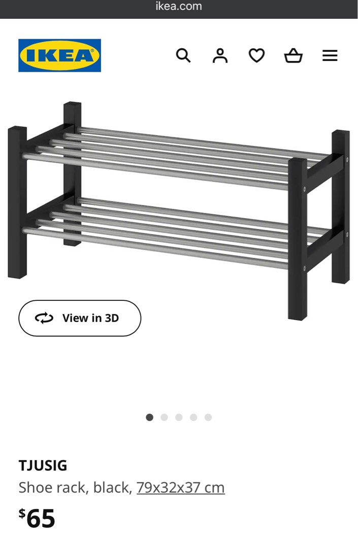 IKEA SHOE RACK TJUSIG, Furniture & Home Living, Furniture, Shelves ...