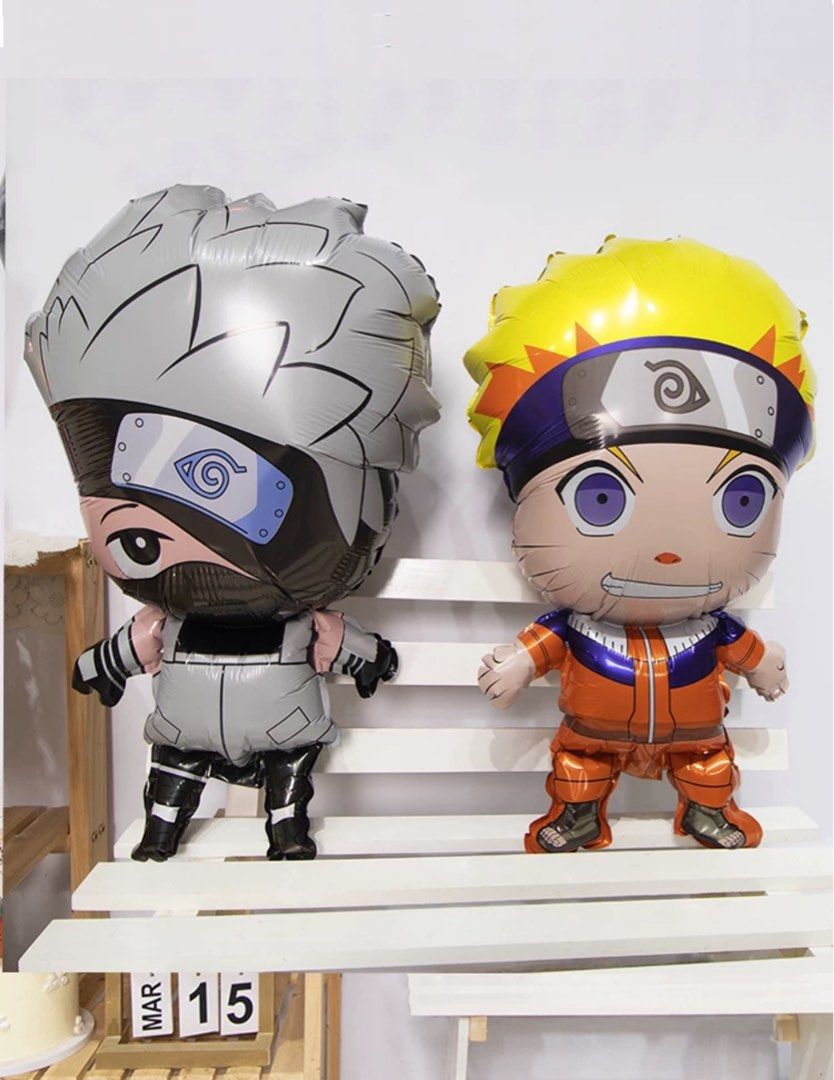 Naruto Itachi Kakashi Yellow Orange Black Balloons Birthday Set / Age ...