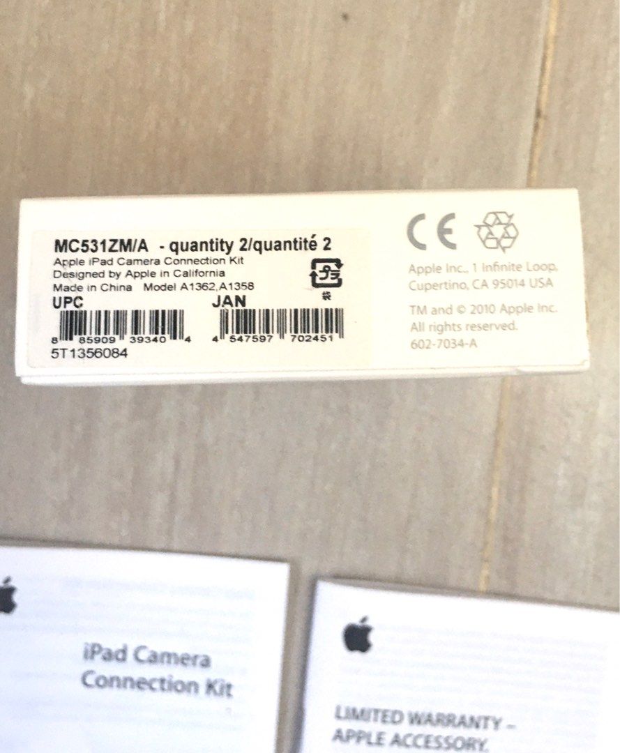 全新 Apple 原廠 iPad 絕版 相機連接套件 Genuine Apple iPad Camera Connection Kit ...