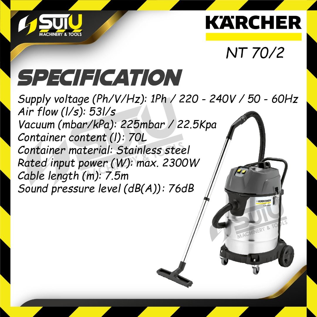 KARCHER NT 70/2 / NT70/2 ME CLASSIC 70L Wet & Dry Vacuum Cleaner / Vakum / Penyedut Habuk 2300W ...