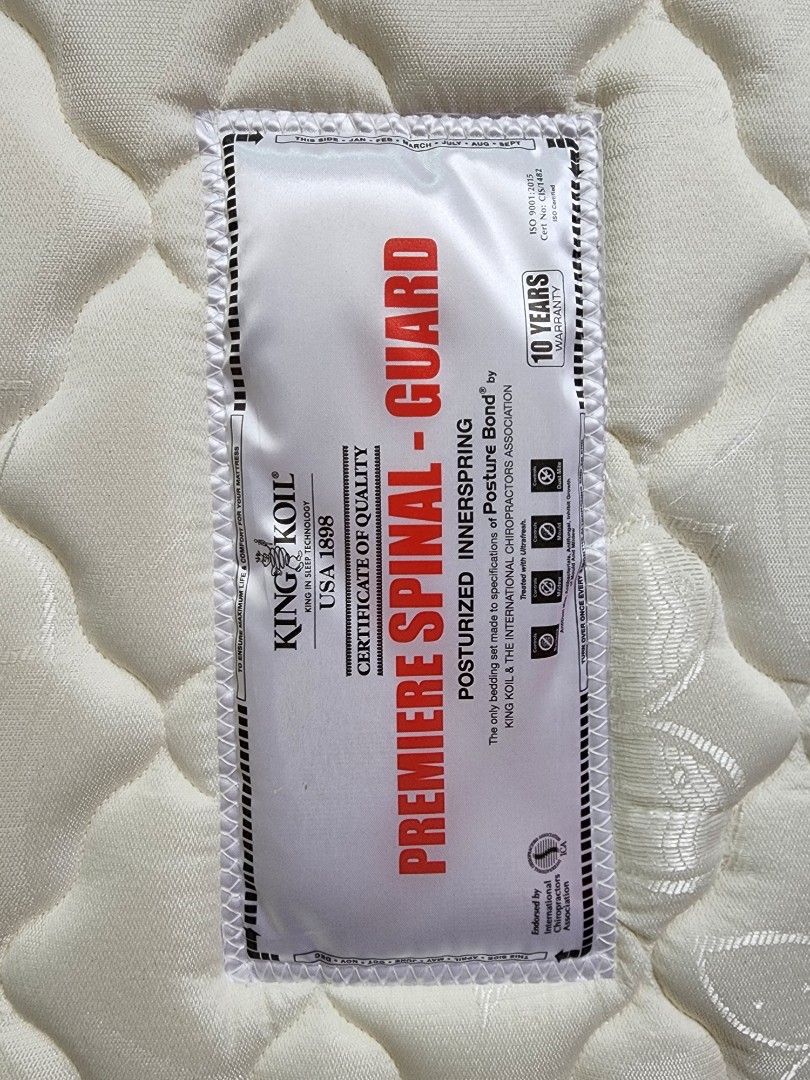 King Koil Spinal Guard Super Single + free topper, Furniture & Home ...