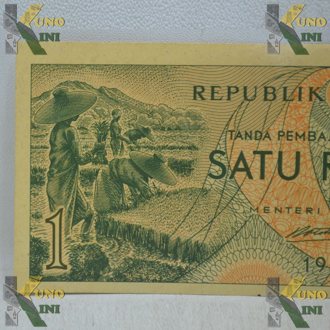 KOLEKSI REAL UANG KERTAS KUNO SATU RUPIAH - INDONESIA, 1961 - UNC ...