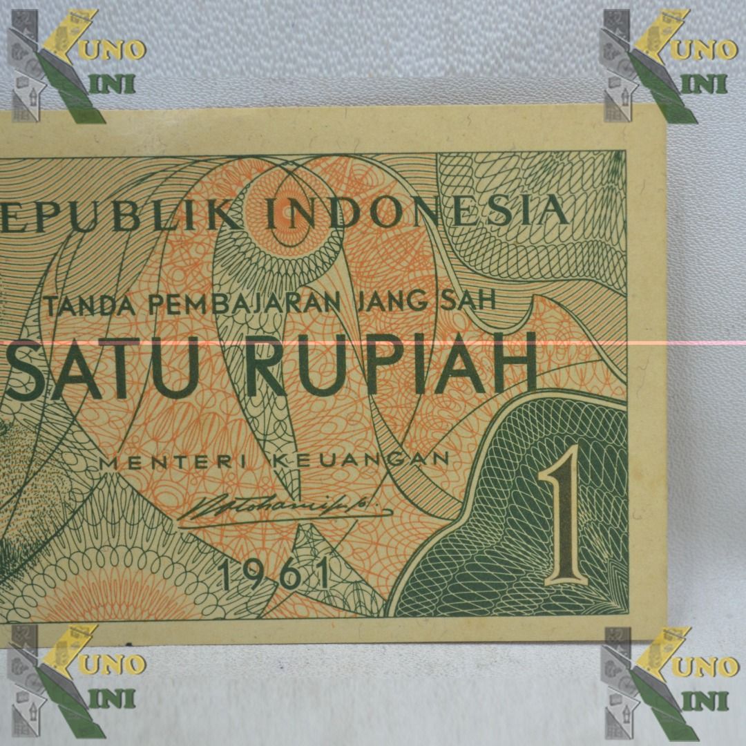 KOLEKSI REAL UANG KERTAS KUNO SATU RUPIAH - INDONESIA, 1961 - UNC ...