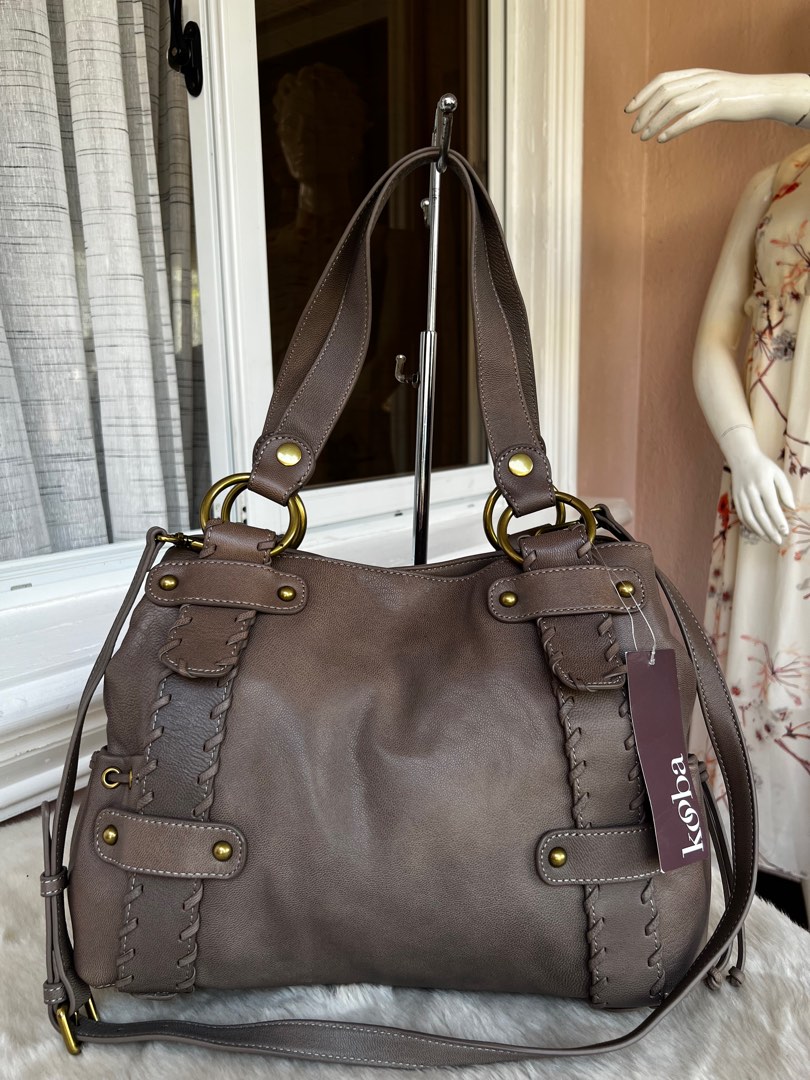 Kooba New York SIENNA 2-way Leather Shoulder Bag in Taupe, Women's ...