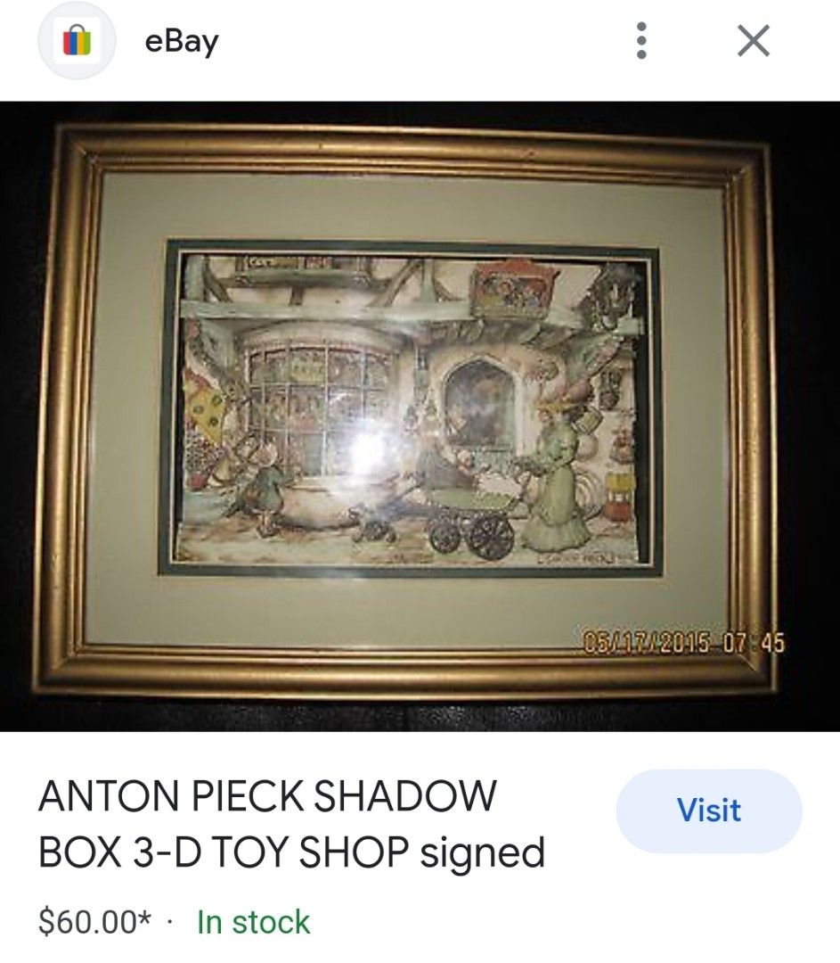 L36 x H29 x T9.5cm VINTAGE ANTON PIECK 3D SHADOW BOX PAPER ART (TOY ...