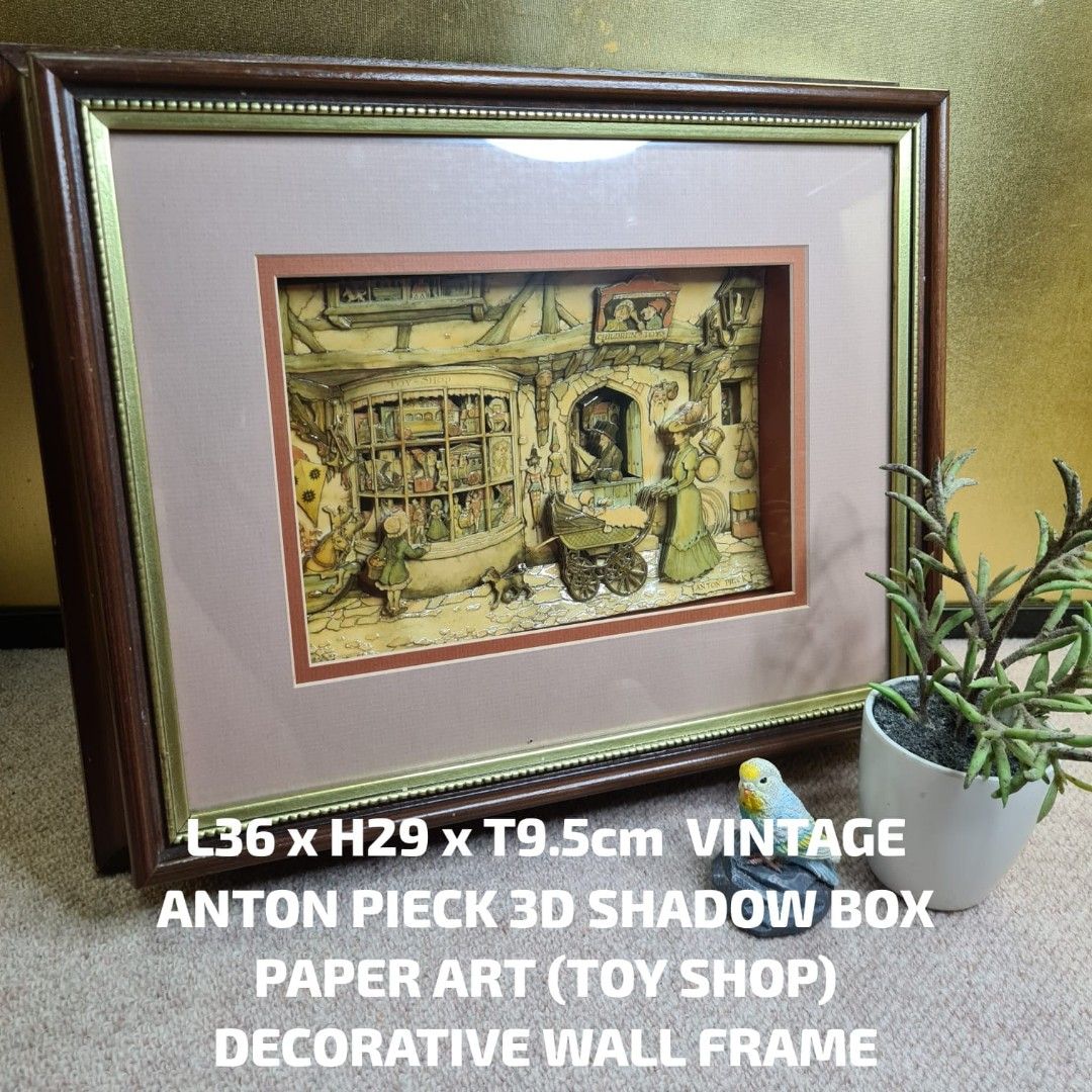 L36 x H29 x T9.5cm VINTAGE ANTON PIECK 3D SHADOW BOX PAPER ART (TOY ...
