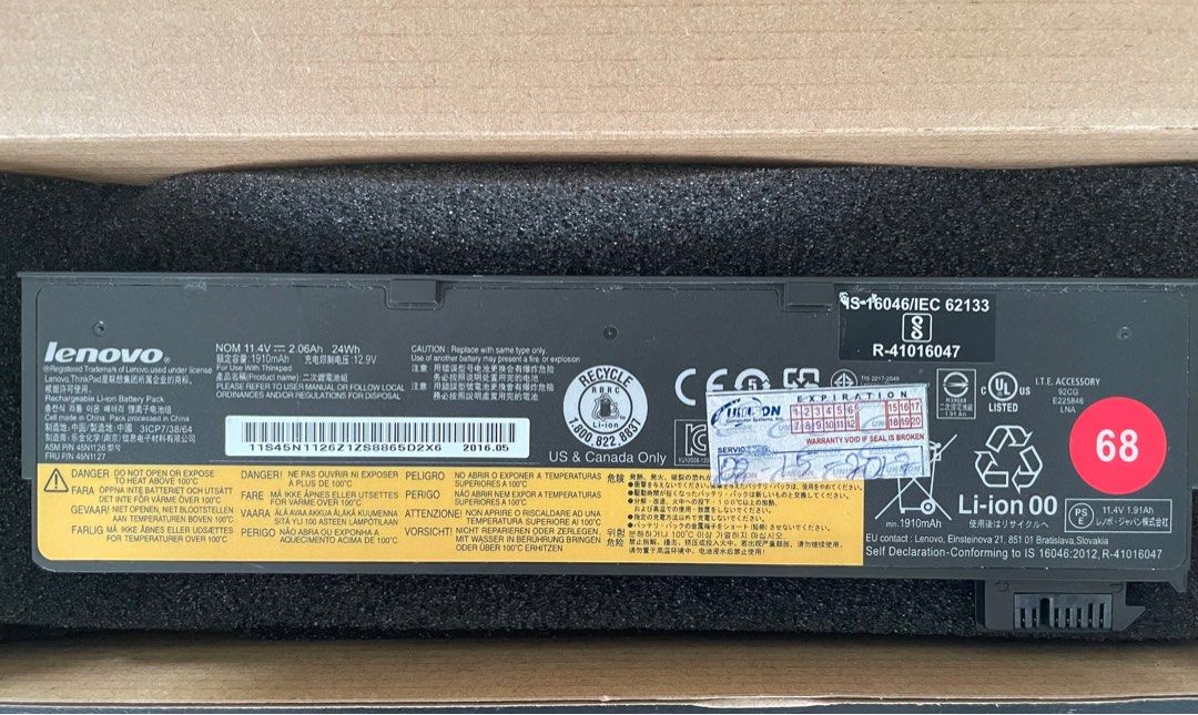Lenovo Thinkpad Original Battery Set Internal And External Batteries For X X X X