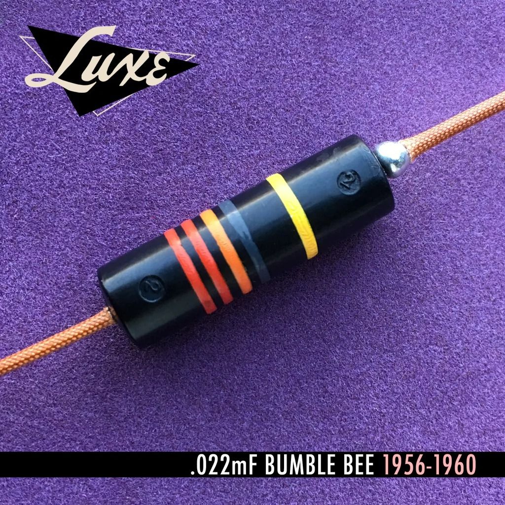 Luxe .022mF Bumblebee Capacitors (1956-1960) n fender boss gibson usa ...