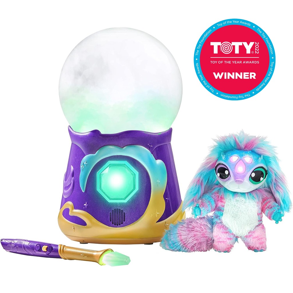 Magic Mixies Magical Misting Crystal Ball with Interactive 8 inch Blue Plush Toy and 80+ Sounds ...