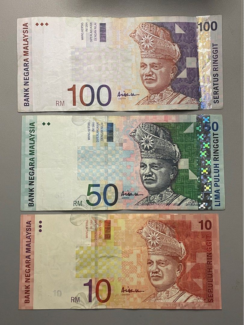 Malaysia RM50 RM100 RM10 Ali Abul Hassan centre 10th series duit lama ...
