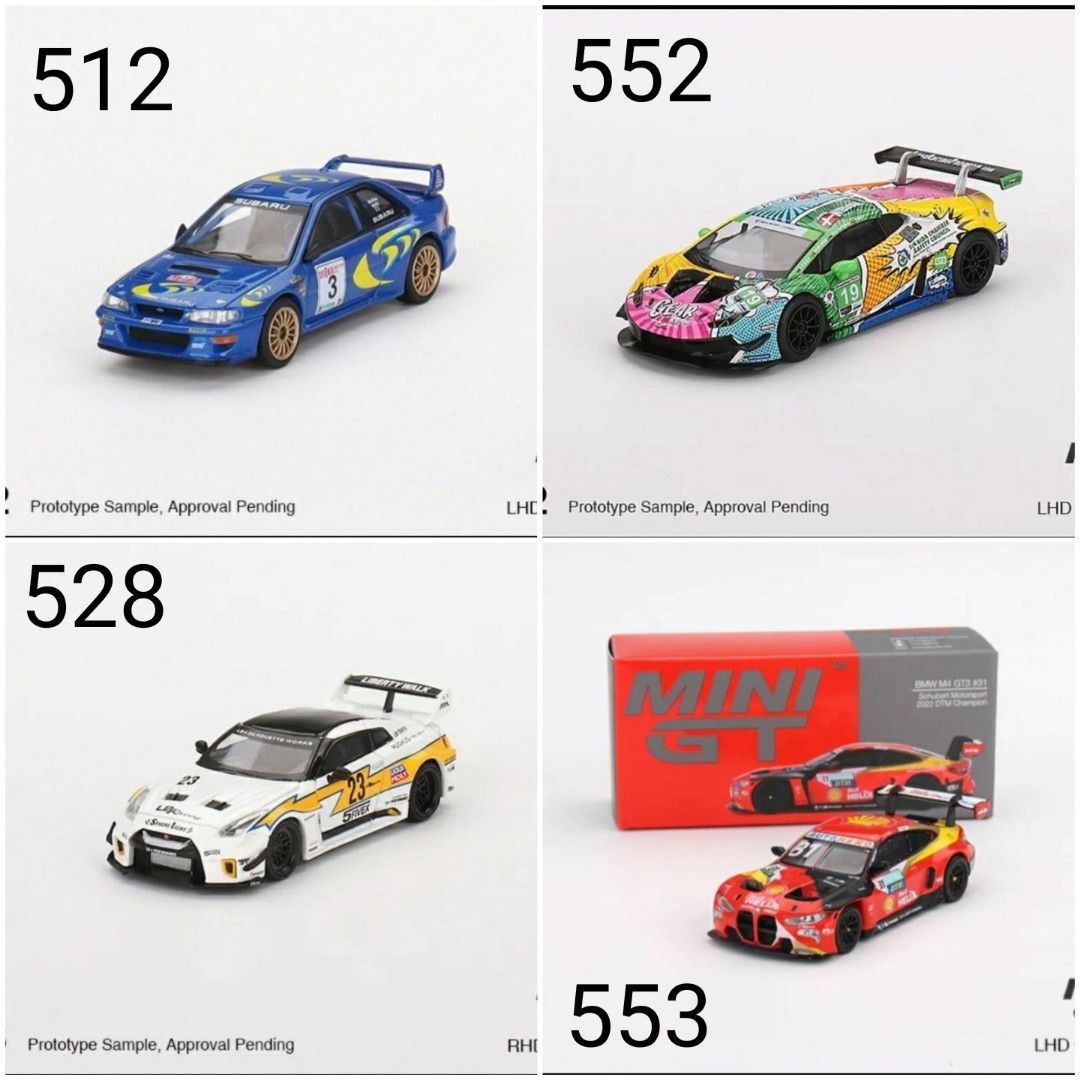 Mini GT - 512, 528, 552, 553 Subaru, Nissan GT-R, Lamborghini, BMW ...