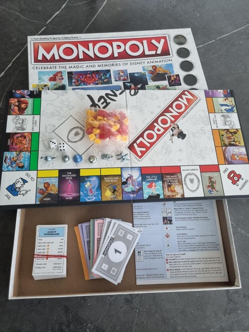 Monopoly Disney Animation Edition Game, Hobbies & Toys, Toys & Games on ...