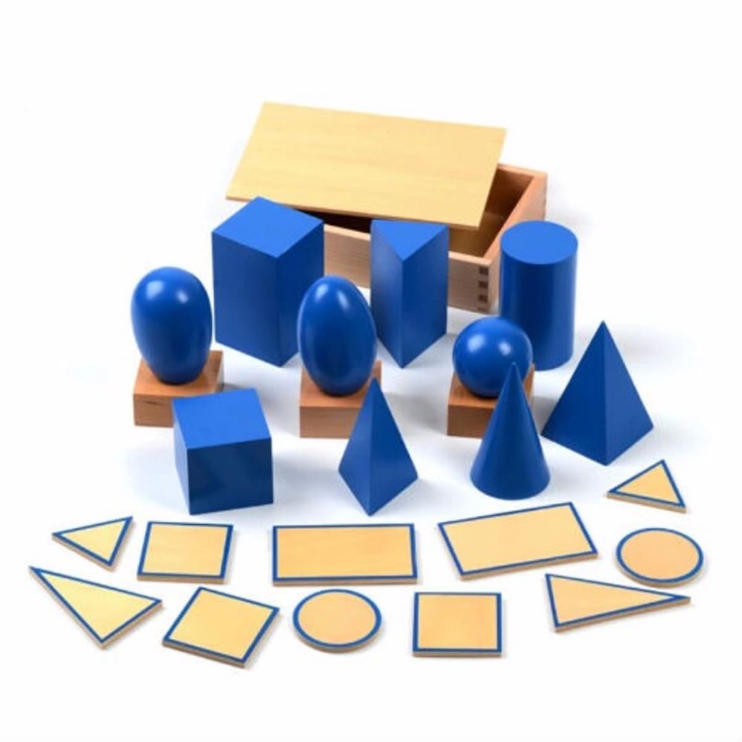 Montessori Geometry Solids 3D dimensional shapes wooden, Hobbies & Toys ...